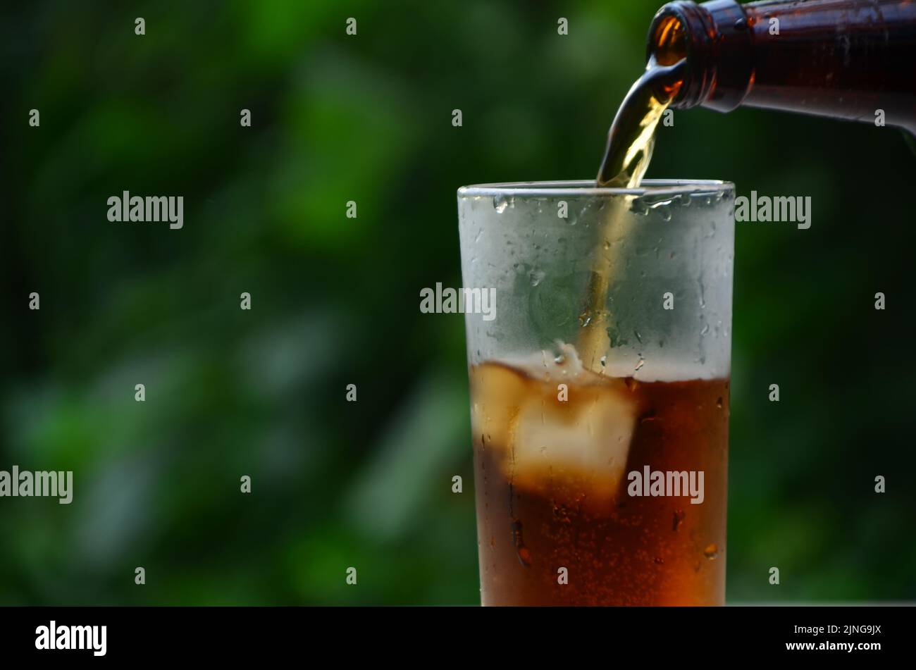 Fizz sparkling Cola water Refreshing bubbly Soda Pop with Ice Cubes. Cold soft drink cola ...