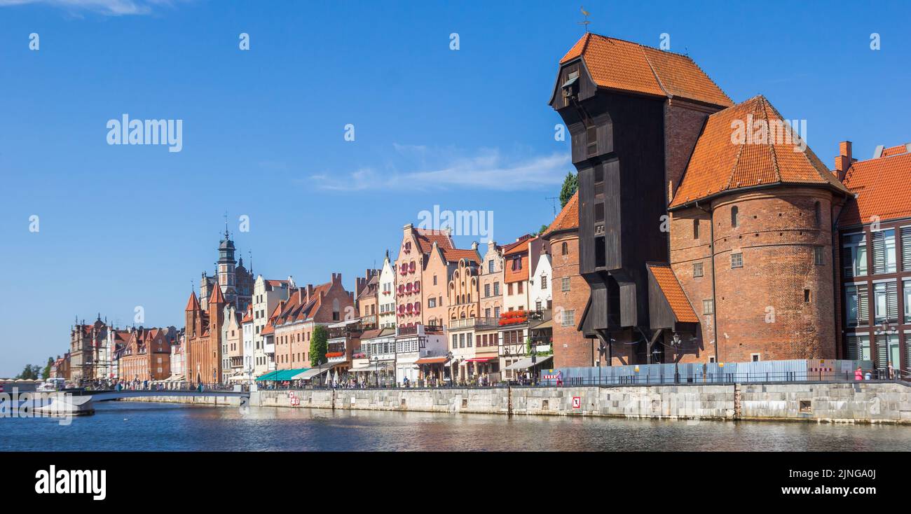 Panorama of the Zuraw crane building at the waterfront in Gdansk ...