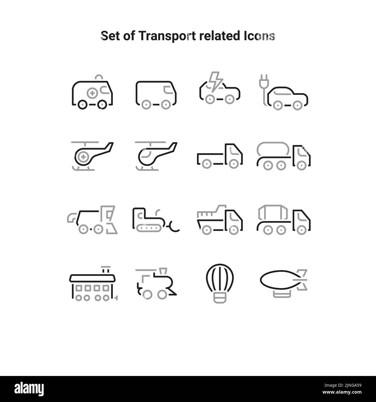 Simple set of Transport Related Vector Line Icons. Simple of Transport ...