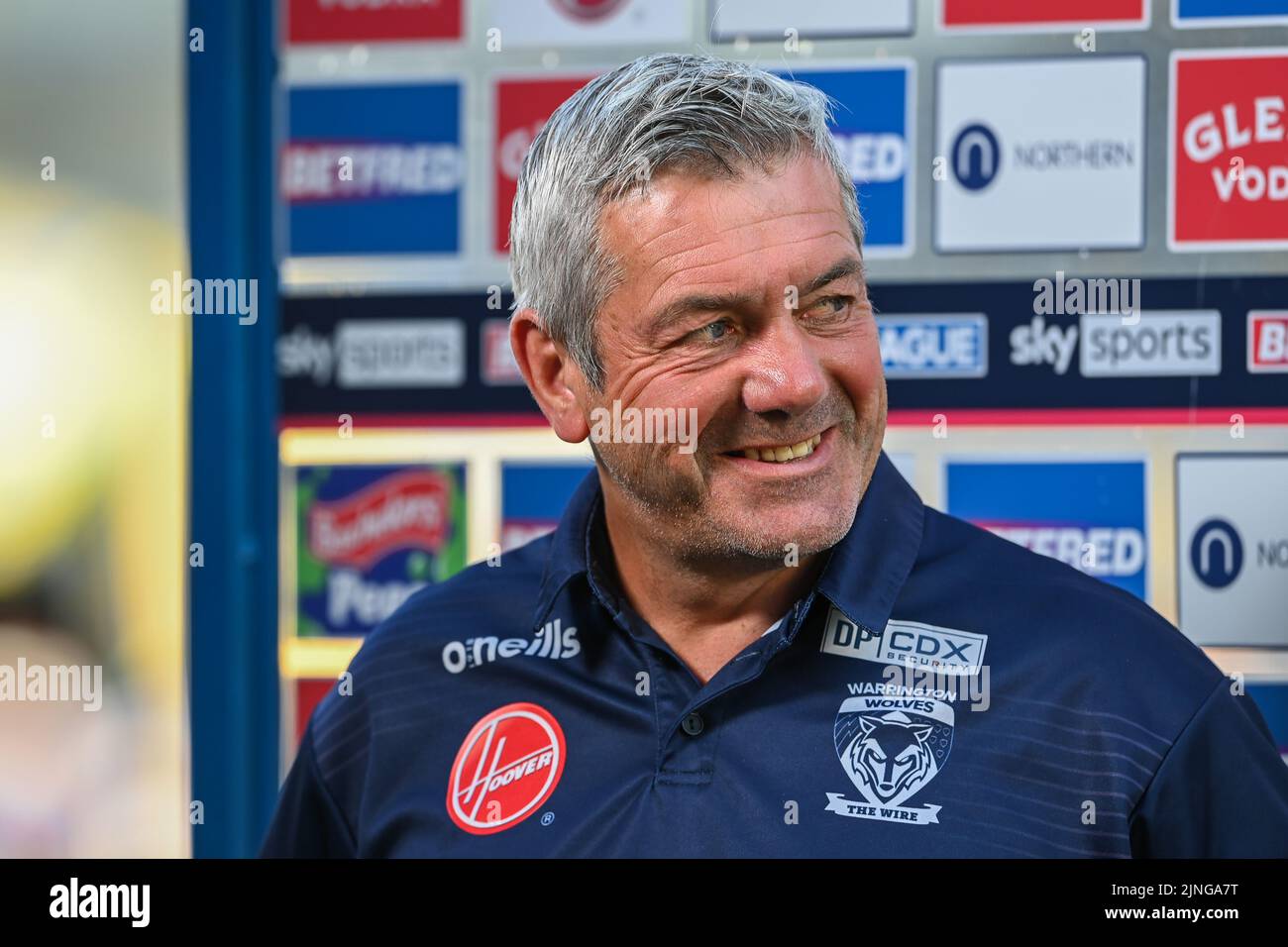 Daryl Powell Head Coach of Warrington Wolves during the pre match ...