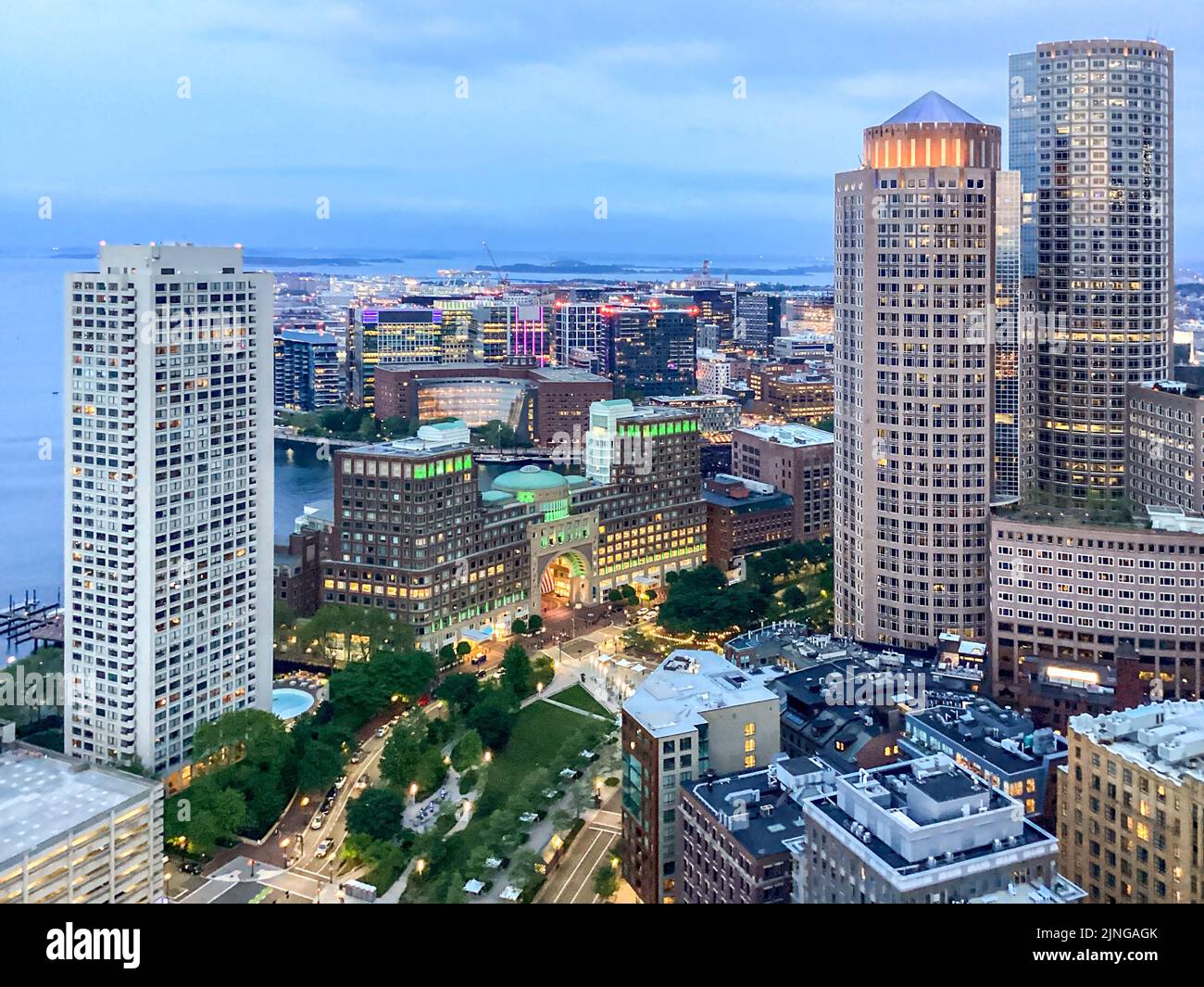 Boston Cityscape Skyline Panorama Looking South Towards the South End ...