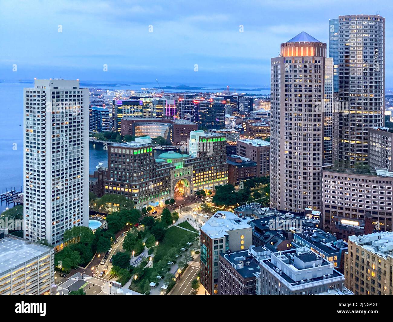 Boston Cityscape Skyline Panorama Looking South Towards the South End ...