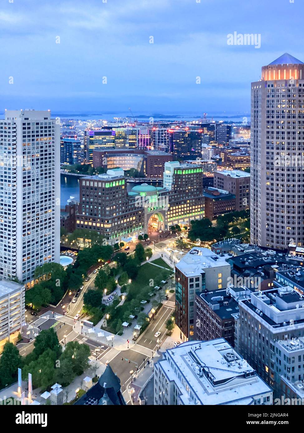 Boston Cityscape Skyline Panorama Looking South Towards the South End and South Boston Stock ...