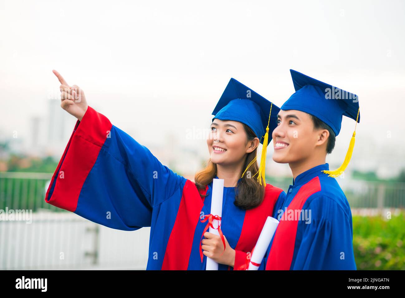 High school girl pointing hi-res stock photography and images - Alamy
