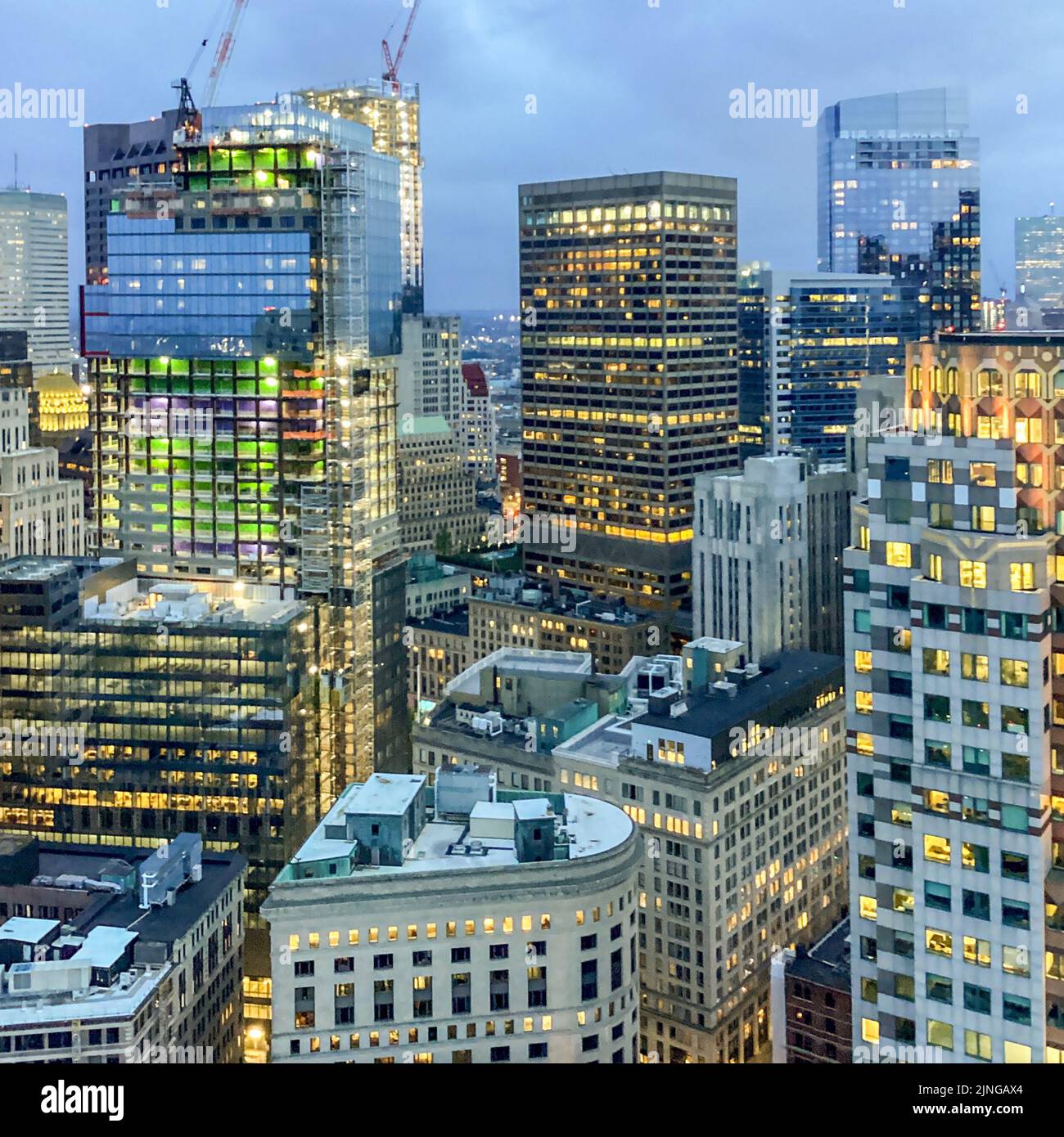 Aerial boston looking downtown massachusetts hi-res stock photography ...