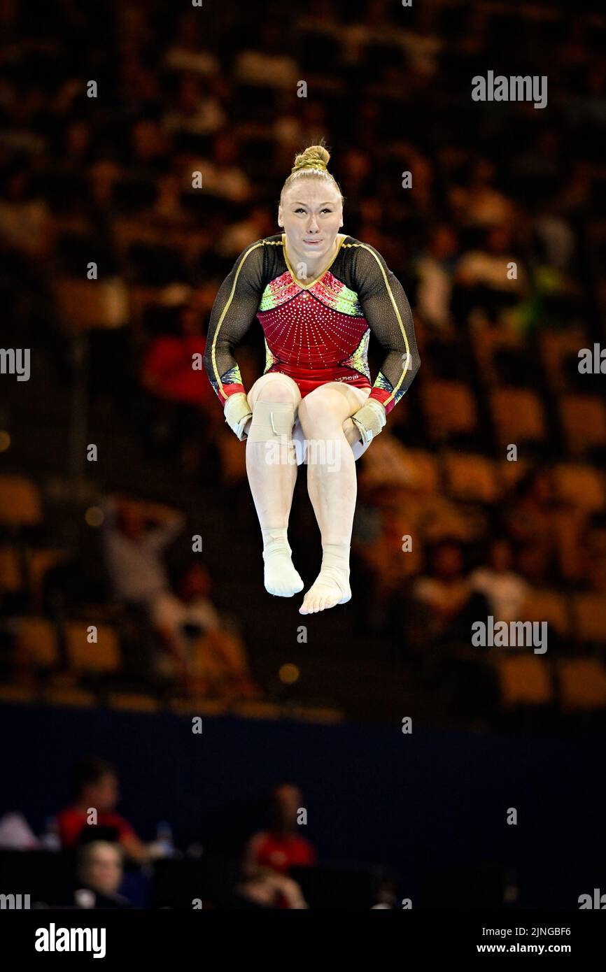 Munich, Germany. 11th Aug, 2022. Belgian gymnast Lisa Vaelen pictured ...