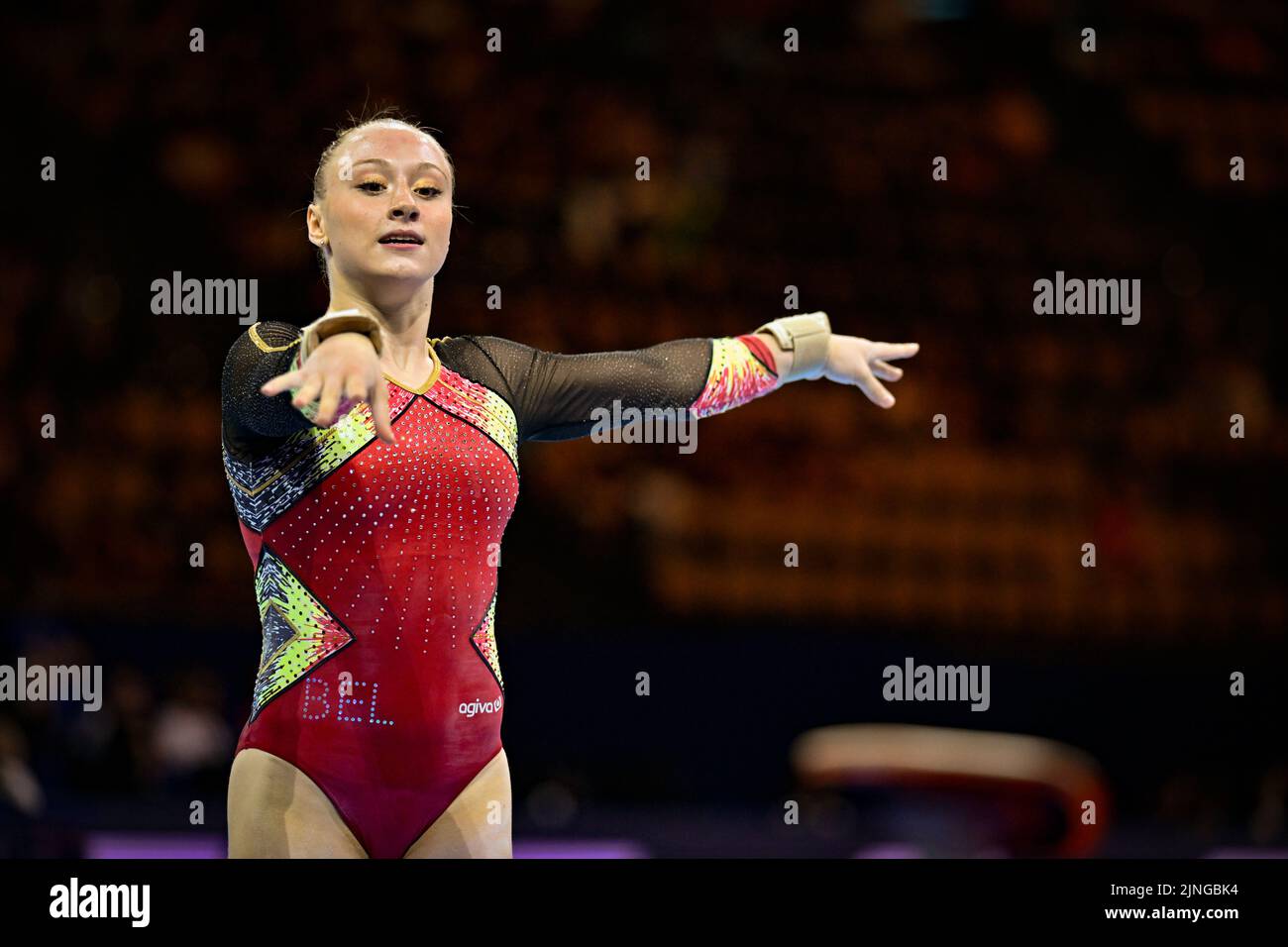 Munich, Germany. 11th Aug, 2022. Belgian gymnast Lisa Vaelen pictured ...