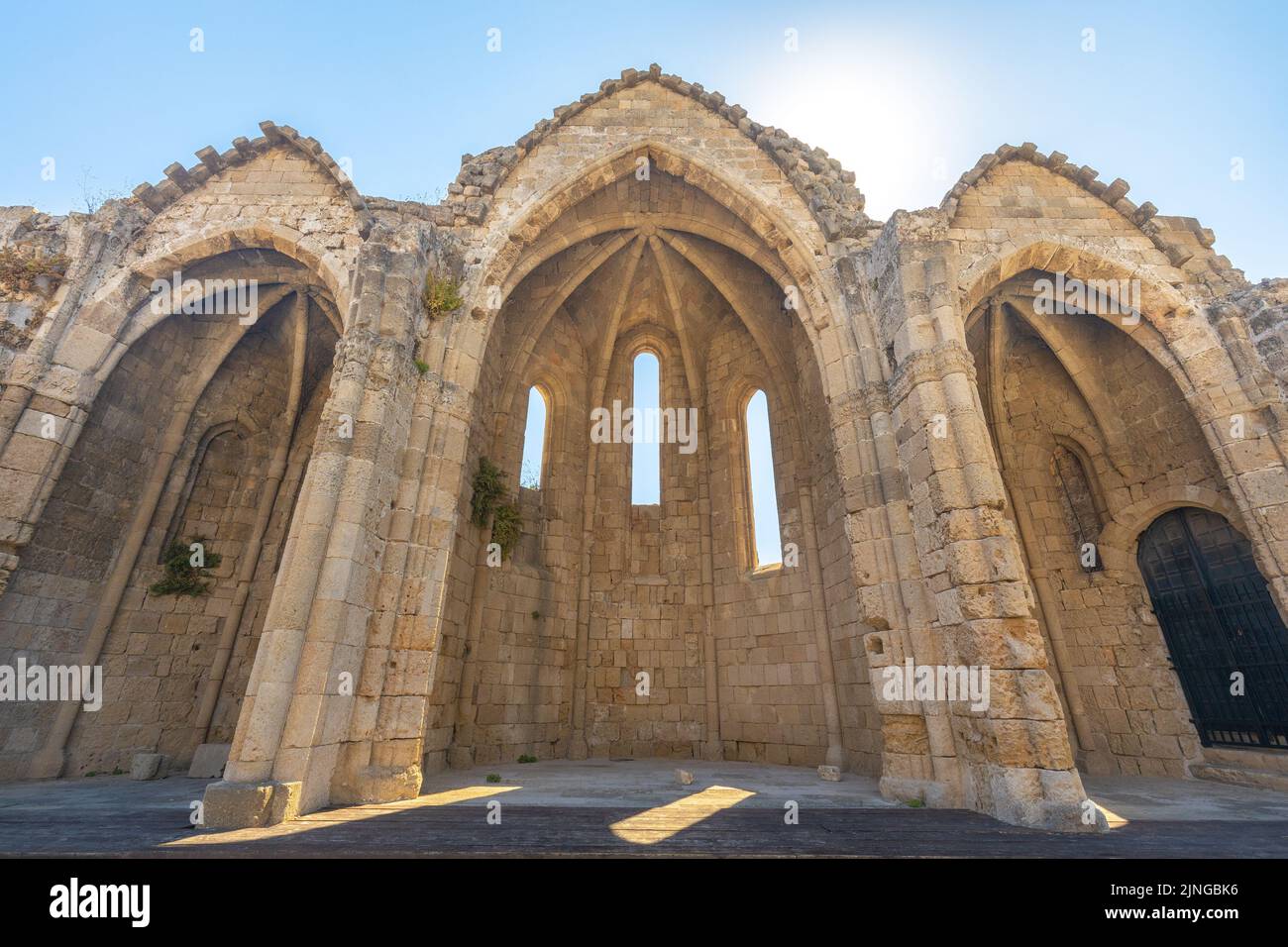 Church of the Virgin Mary of the Burgh in historic centre of Rhodes ...