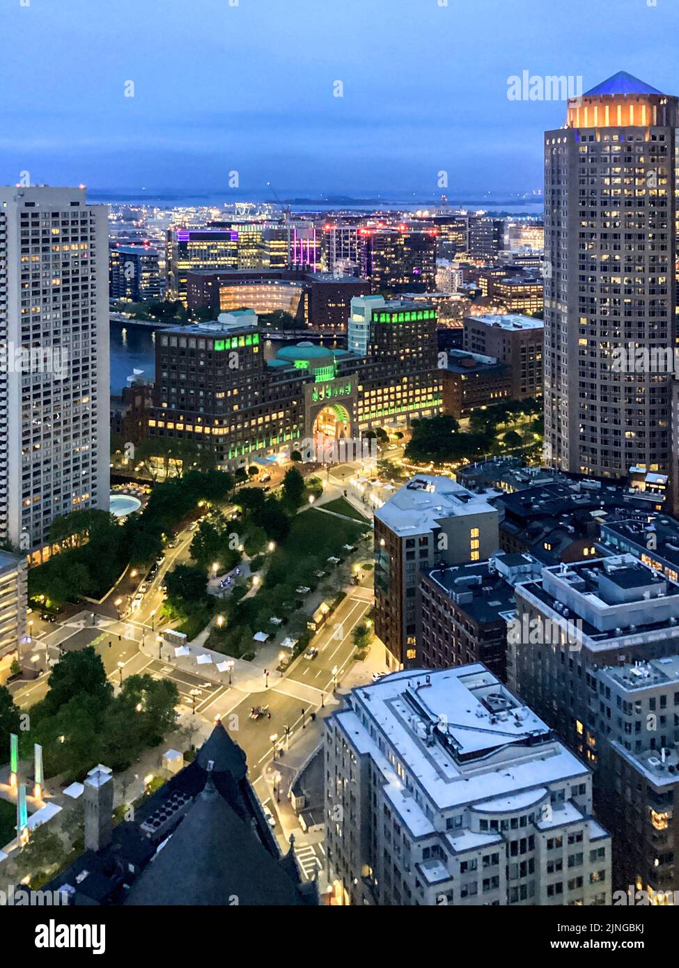 Boston Cityscape Skyline Panorama Looking South Towards the South End and South Boston Stock ...