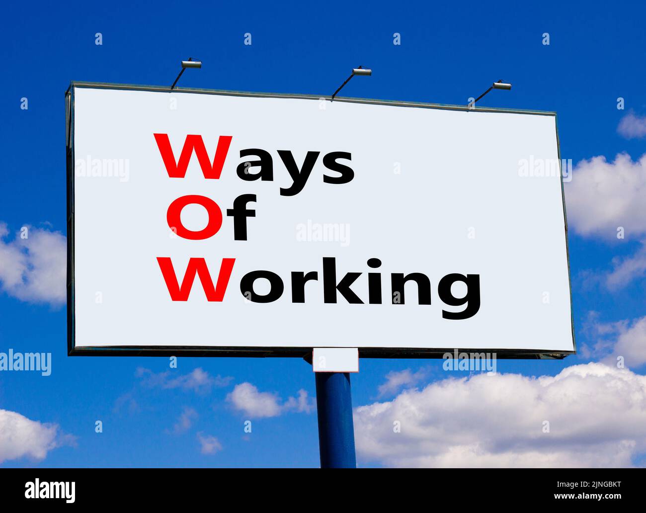 WOW ways of working symbol. Concept words WOW ways of working on white ...