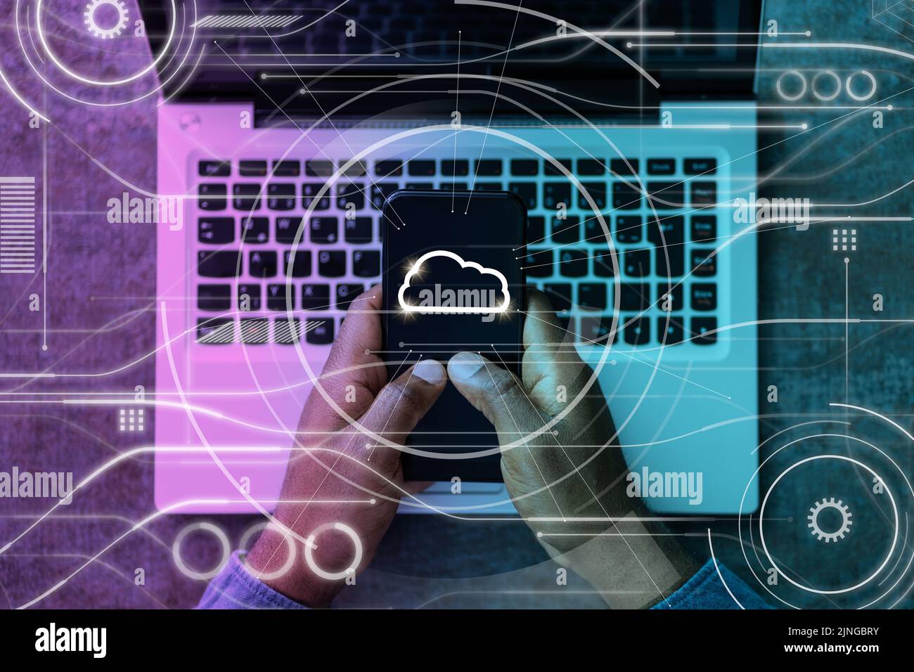 Business Cloud Technology. Data Storage Network And Connection Stock ...