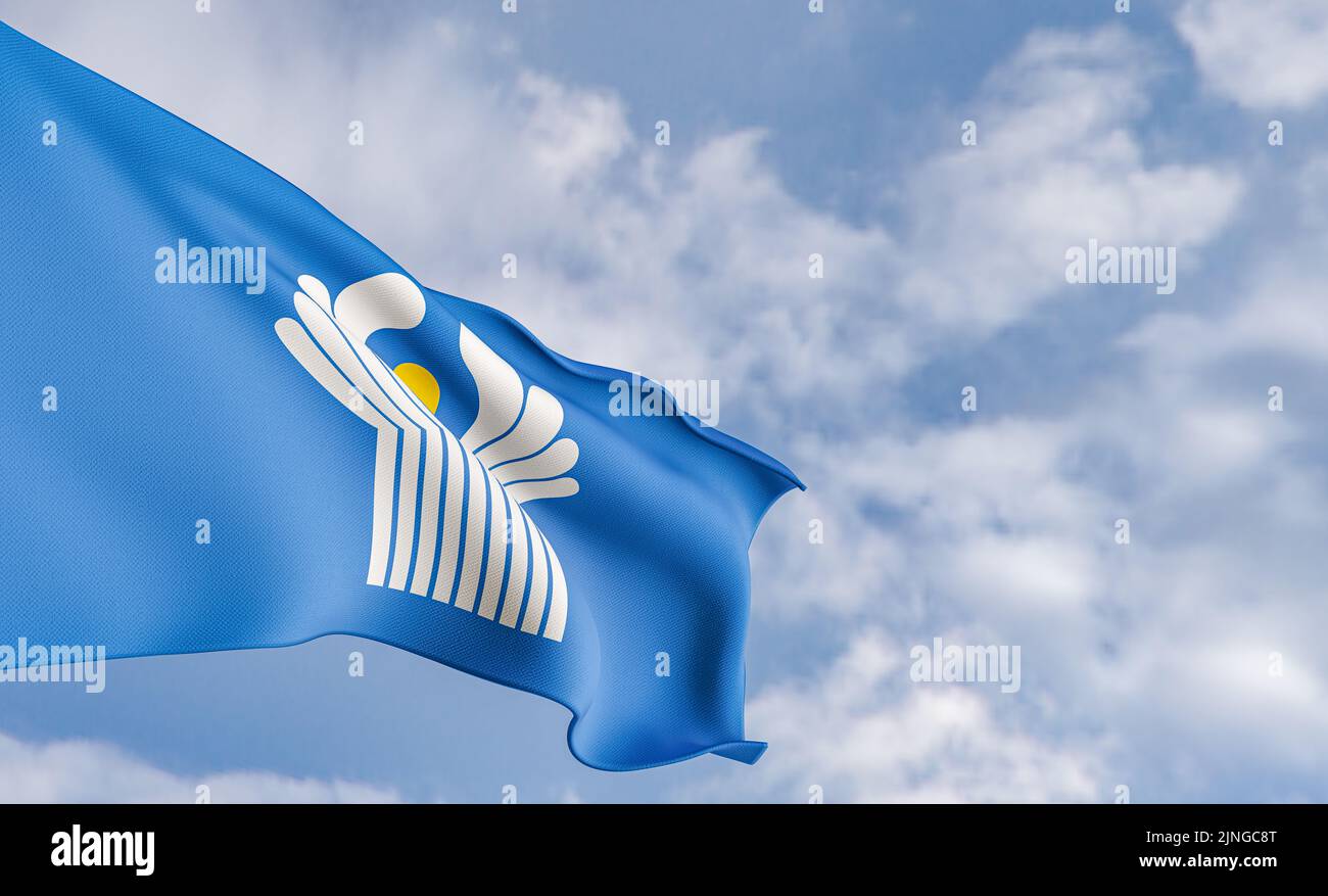Organization flag Commonwealth of Independent States on the background ...