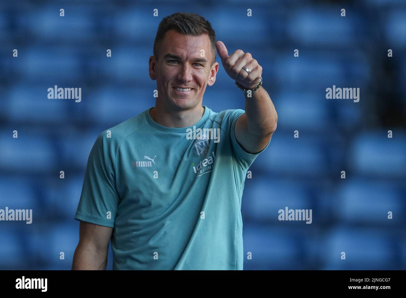 Jed Wallace #17 of West Bromwich Albion arrives at the game prior to ...