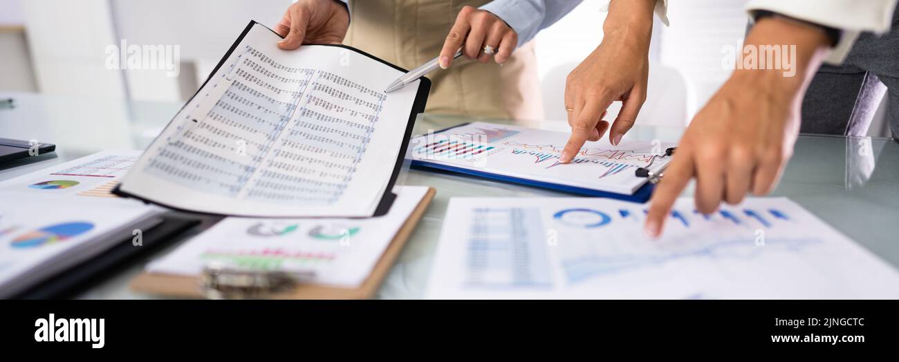 Business Finance Report. People Teamwork At Table Stock Photo - Alamy