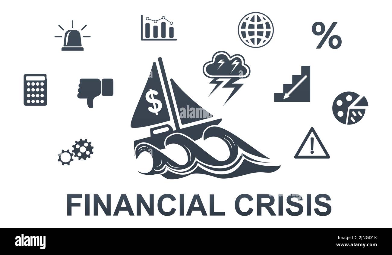 Illustration of a financial crisis concept Stock Photo - Alamy