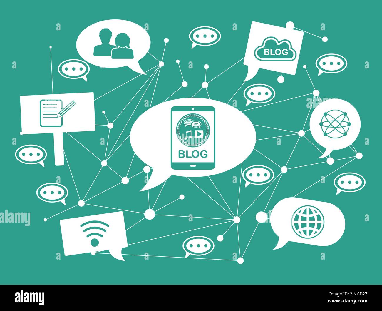 Laptop computer speech bubbles hi-res stock photography and images - Alamy