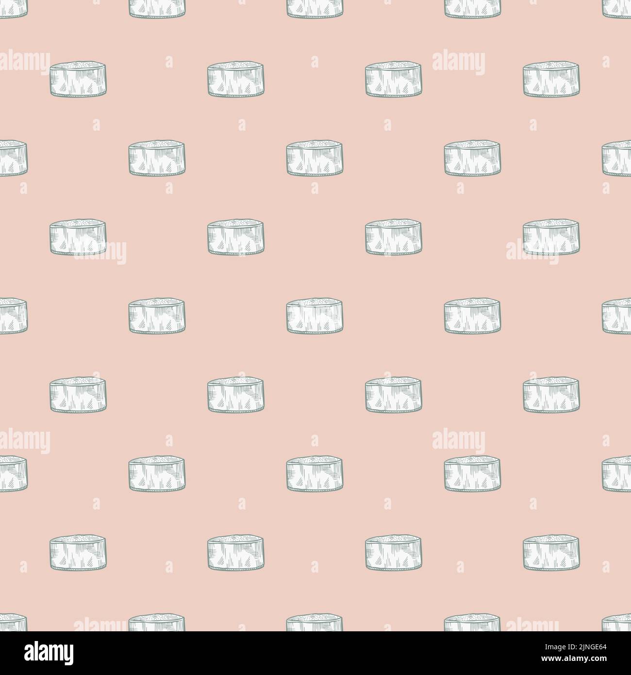 Chef hat engraved seamless pattern. Kitchen small element in hand drawn ...
