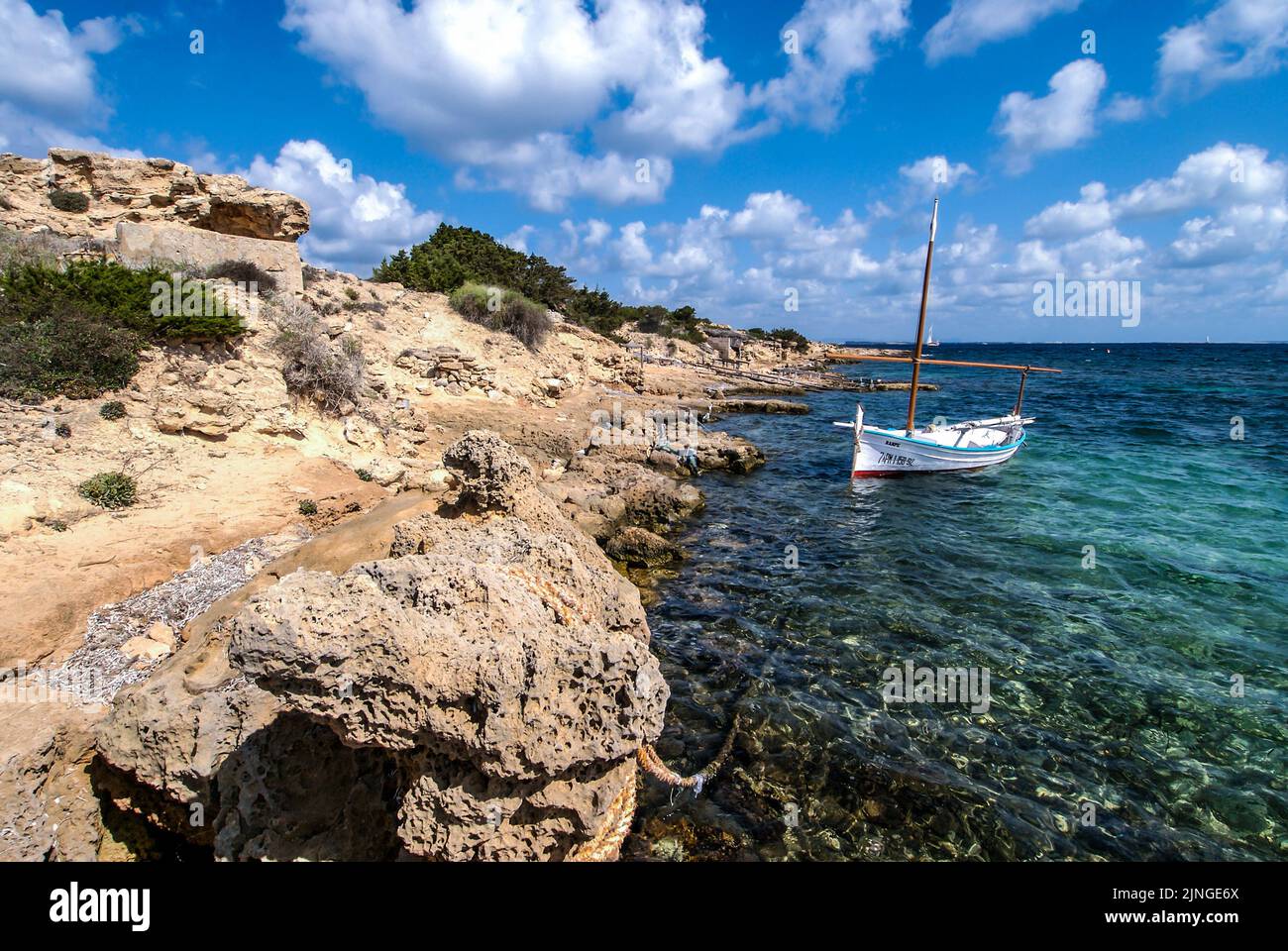 Fishing boats in Formentera, Spain Stock Photo - Alamy