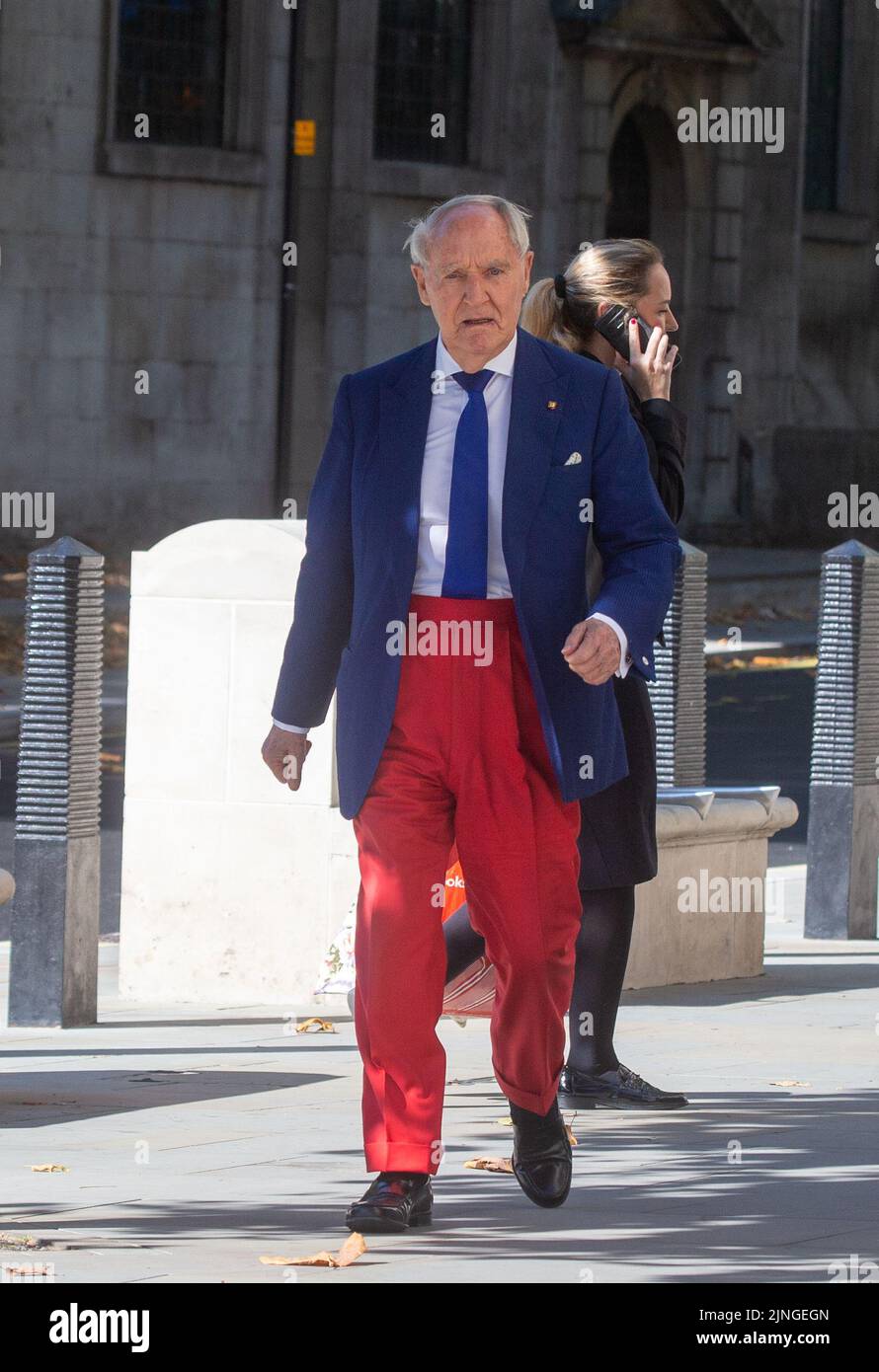 London, England, UK. 11th Aug, 2022. British billionaire Sir FREDERICK ...