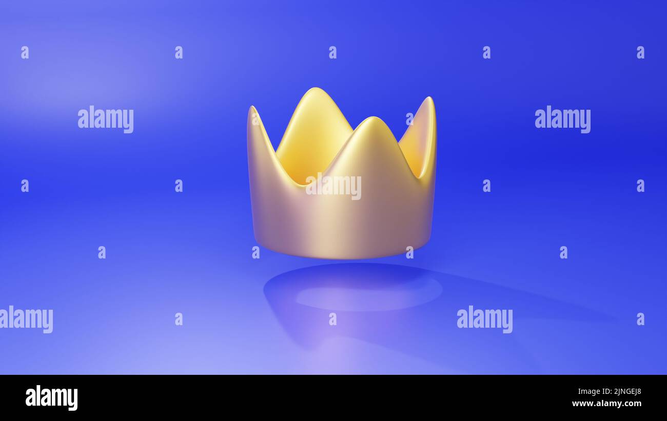 Golden crown, modern icon in cartoon style. 3d rendering Stock Photo ...