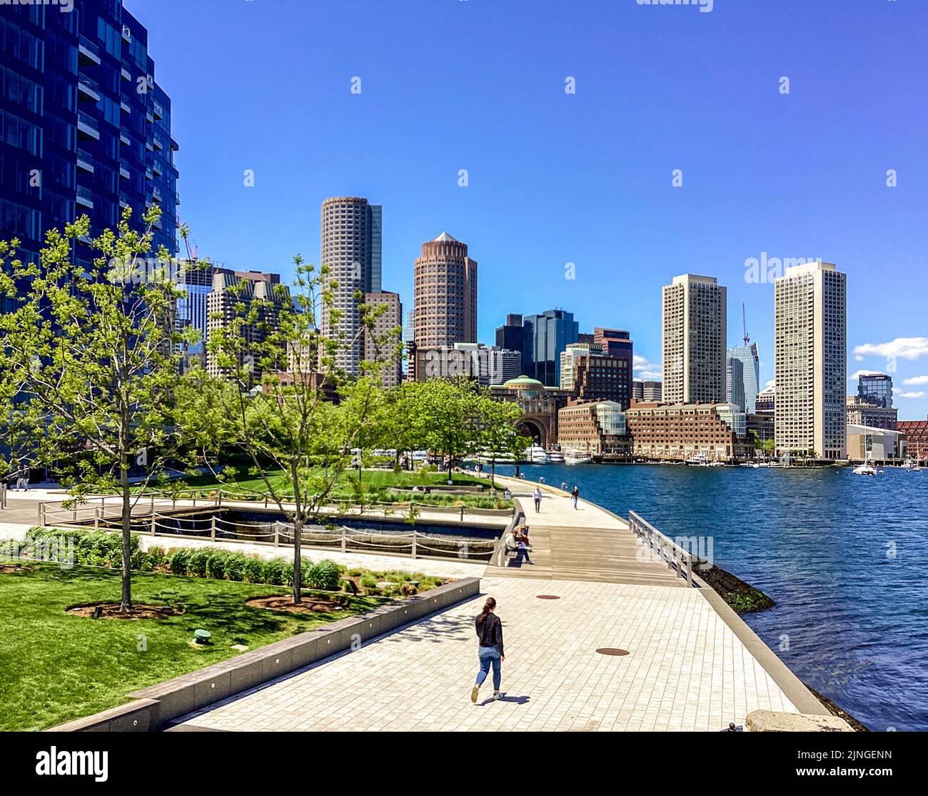 Wharf Walk along The Seaport/Innovation District in the South Boston ...