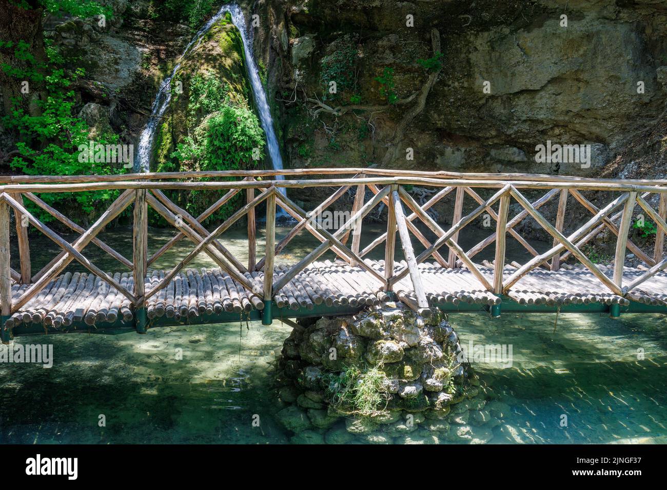 Walking trail in The Valley of Butterflies. The Petaloudes valley ...