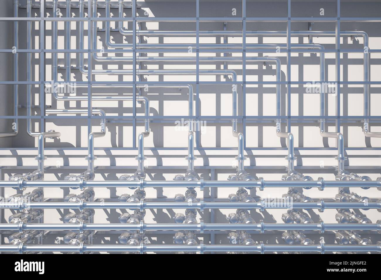 industrial background with metal structures from pipes. 3d rendering Stock Photo - Alamy
