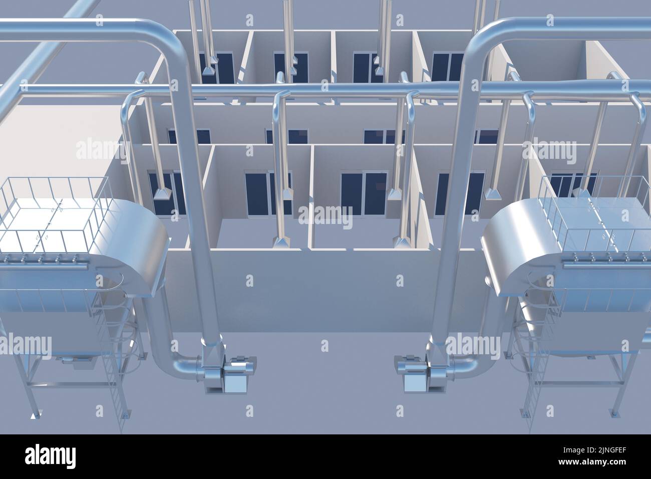 background network ventilation system in the premises. 3d rendering ...