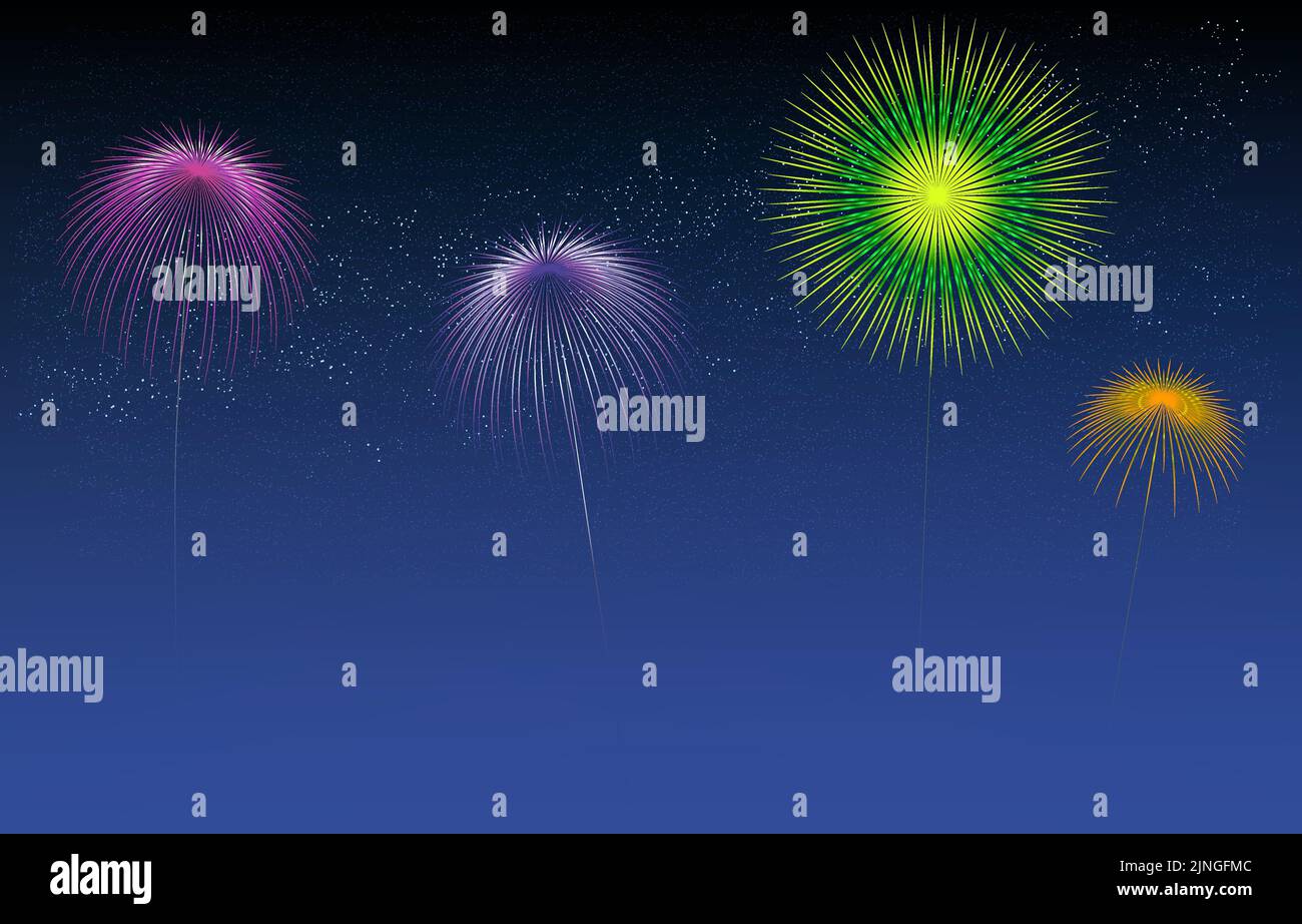 Fireworks and starry sky illustration Stock Vector Image & Art - Alamy