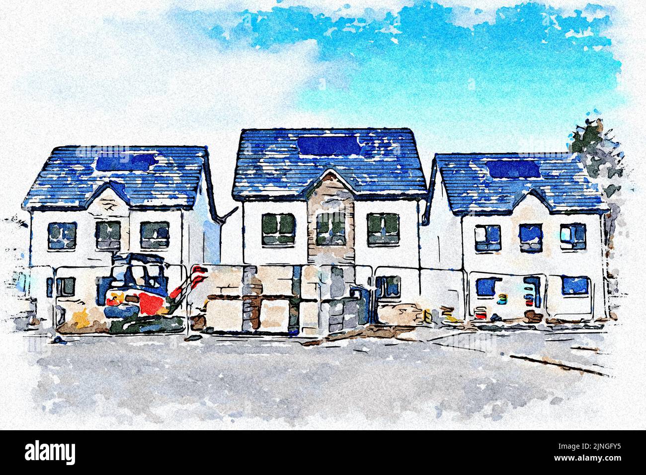 New housing development building houses for increased demand in rural ...