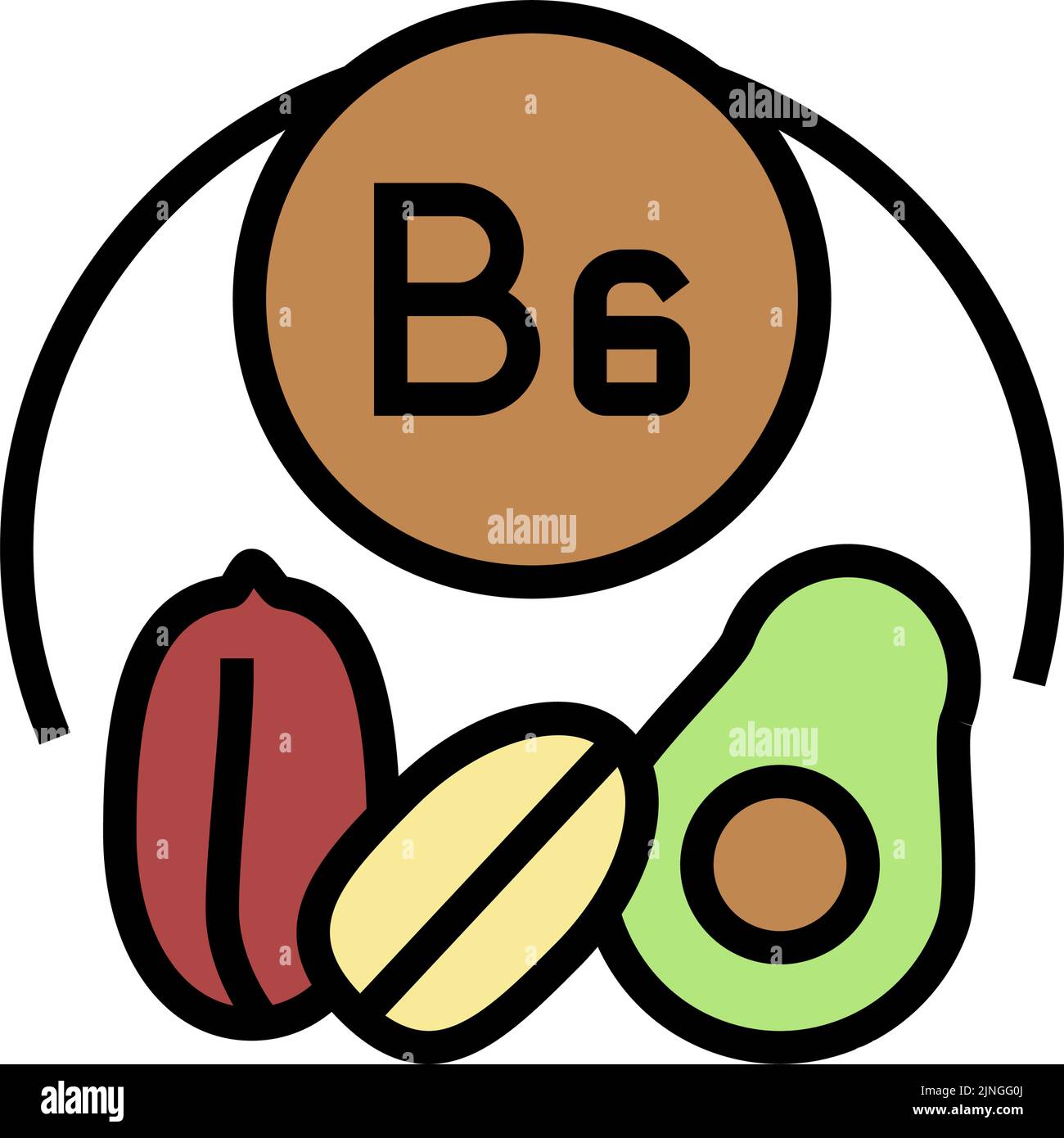 b6 vitamin color icon vector illustration Stock Vector Image & Art - Alamy