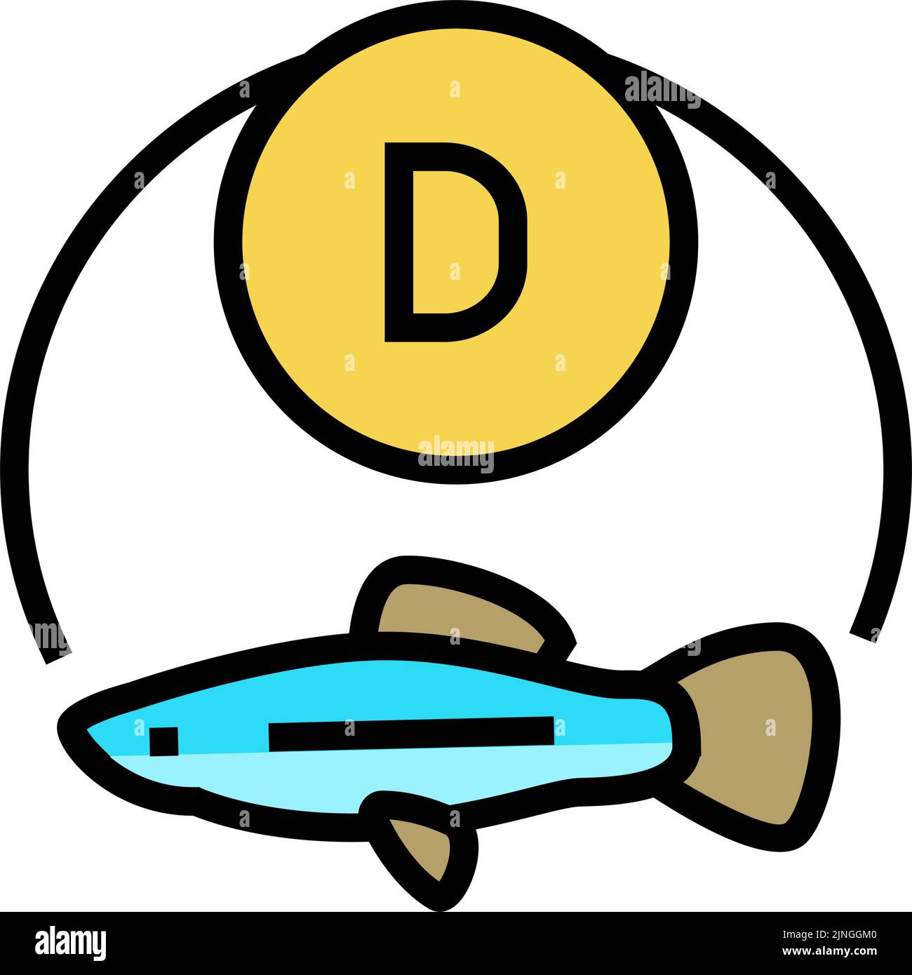 d vitamin fish color icon vector illustration Stock Vector Image & Art ...