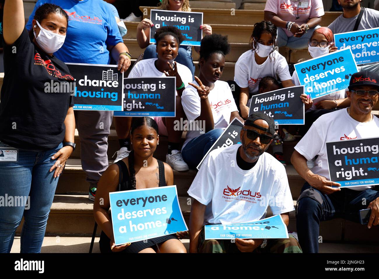 New York City, USA. 11th Aug, 2022. Demonstrators rally for "Fair ...
