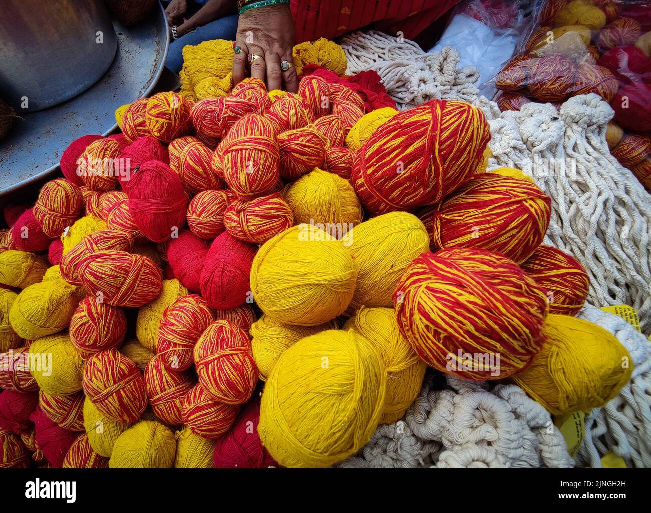 Kathmandu Bagmati Nepal 11th Aug 2022 Colourful Sacred Thread