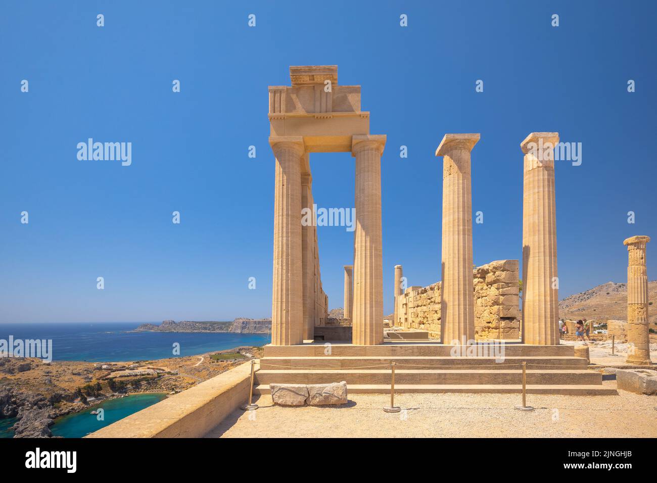Acropolis of Lindos, the ruins of the Temple of Athena Lindia, Rhodes ...