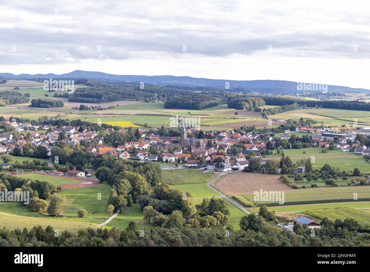 An aerial view of a village in Germany Stock Photo - Alamy