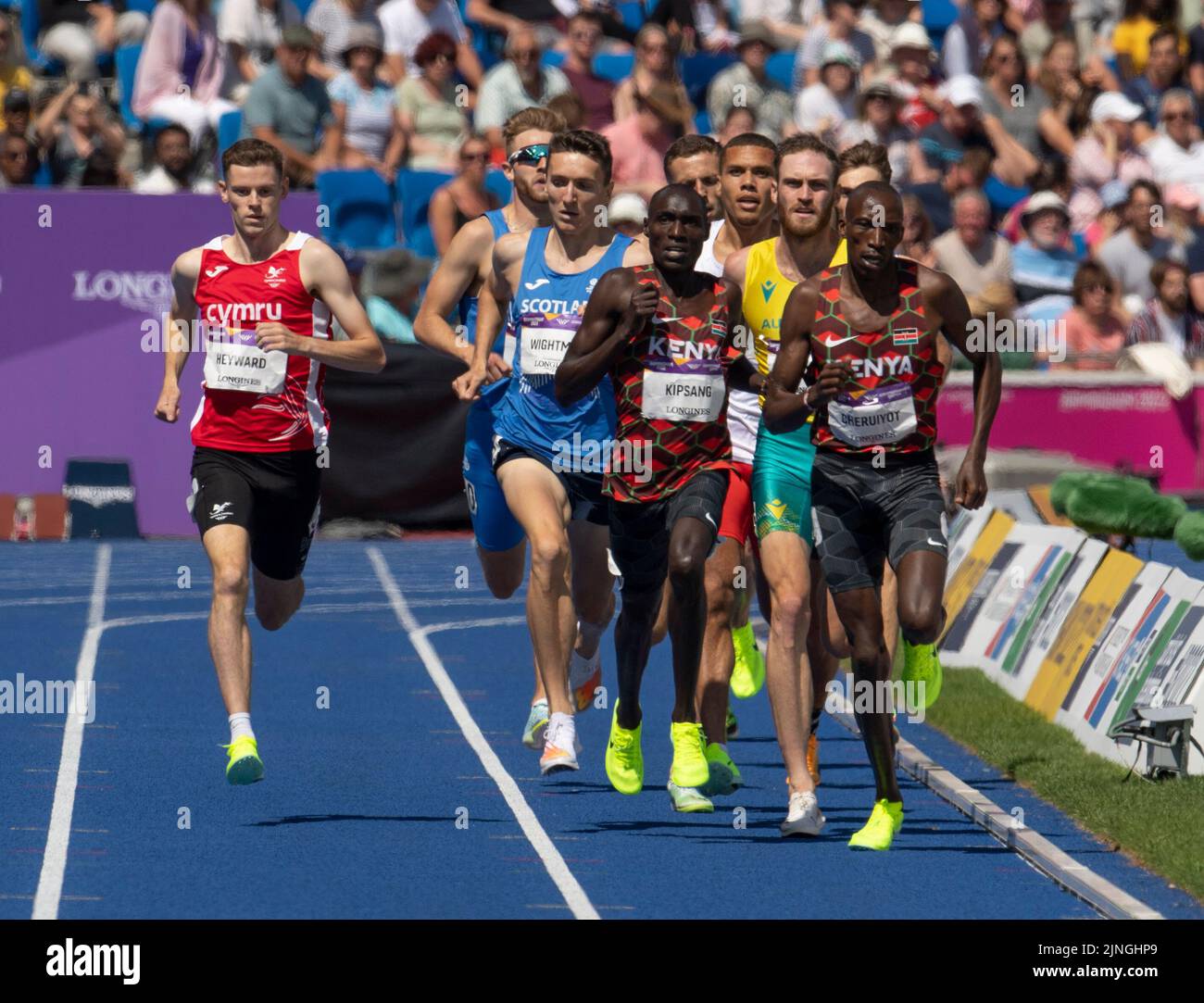 Jake Heyward of Wales and Timothy Cheruiyot of Kenya competing in the ...