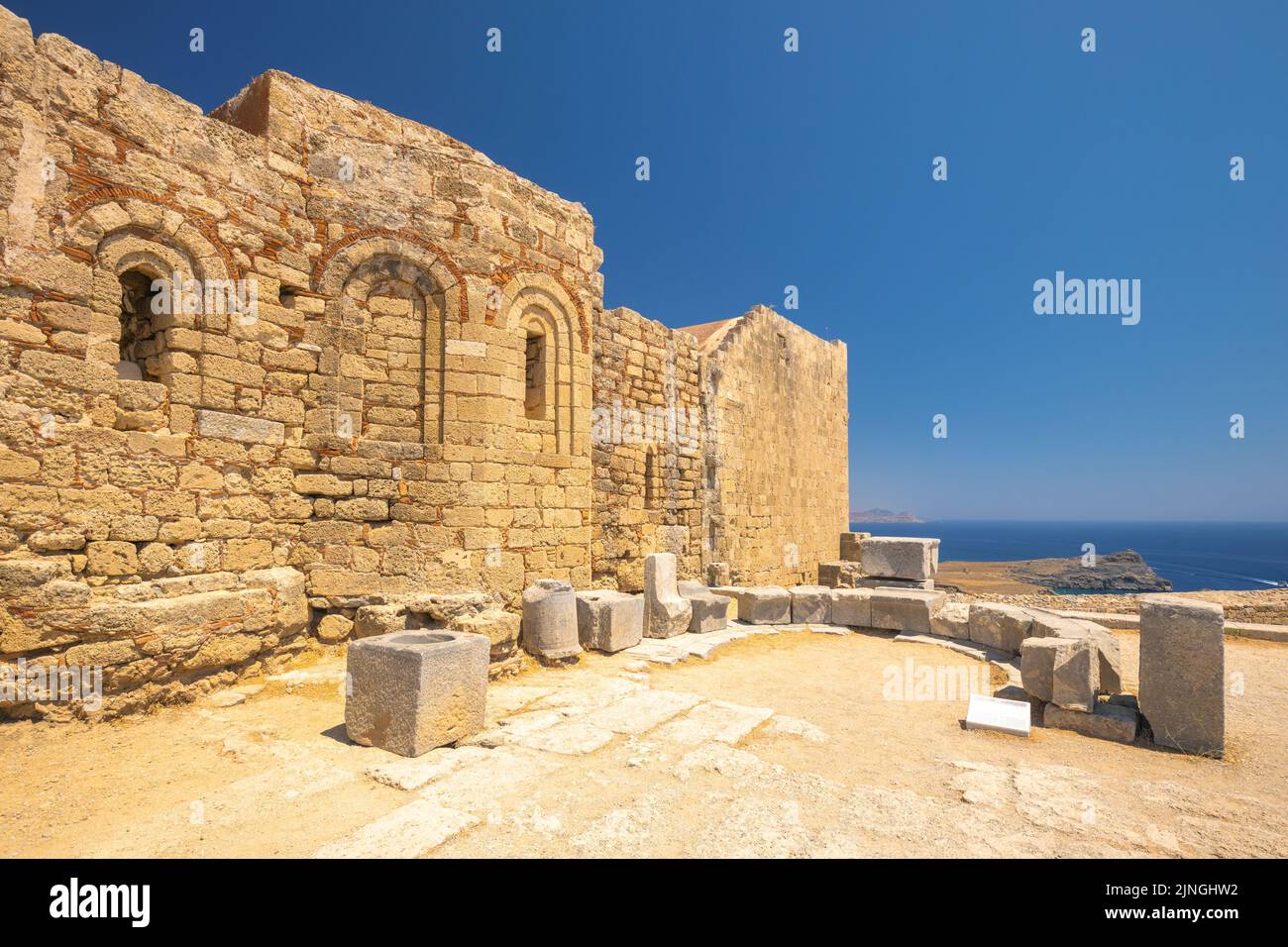 The Acropolis of Lindos, historical architecture in Rhodes island ...