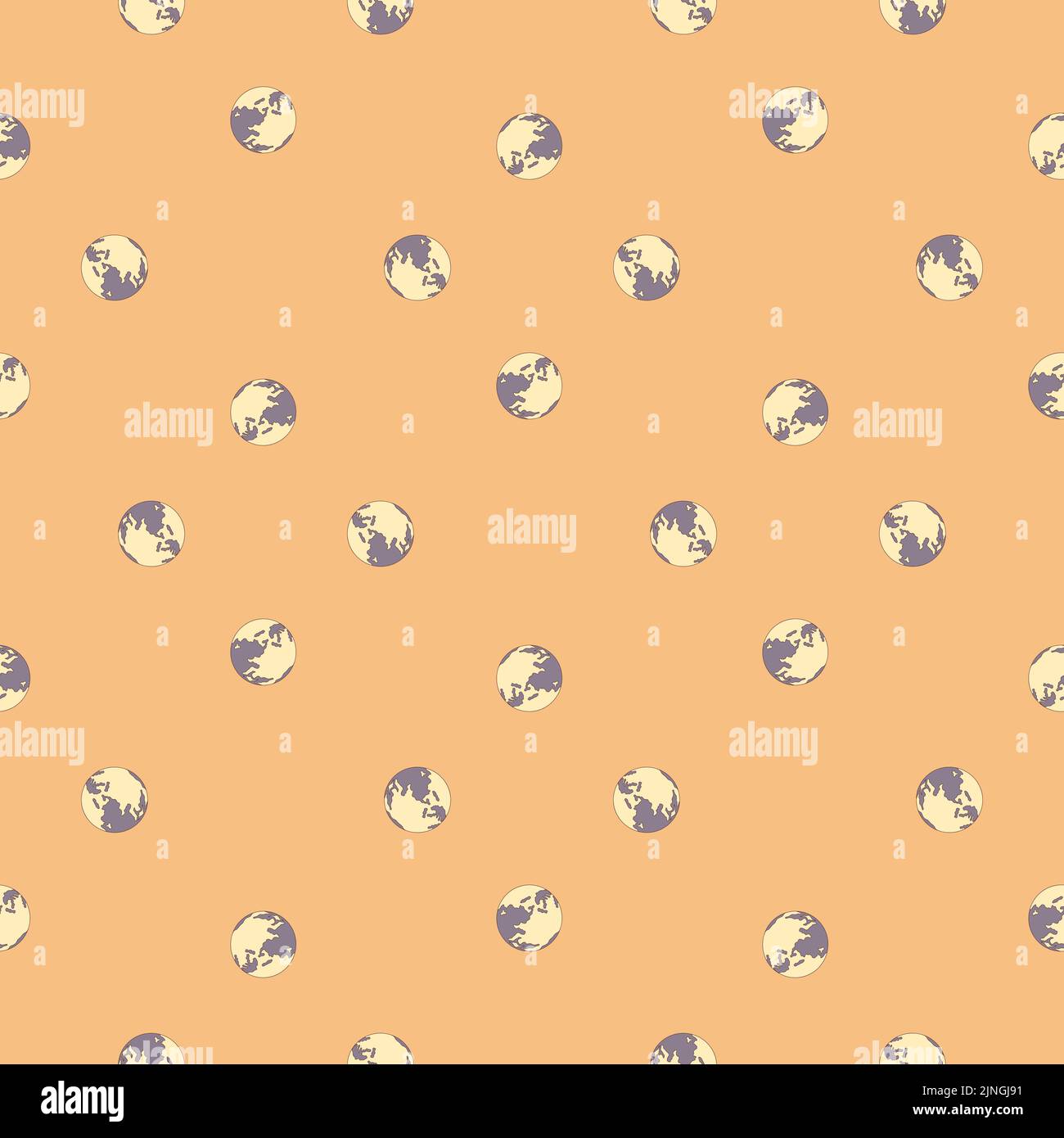 Planet earth engraved seamless pattern. Vintage sphere of world in hand ...