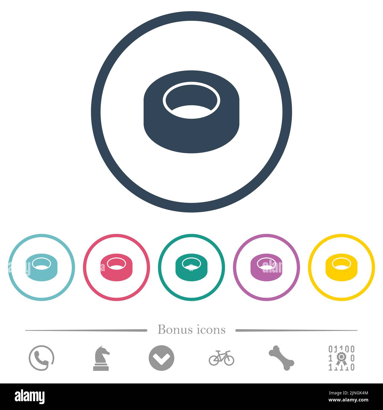 Insulating tape flat color icons in round outlines. 6 bonus icons ...