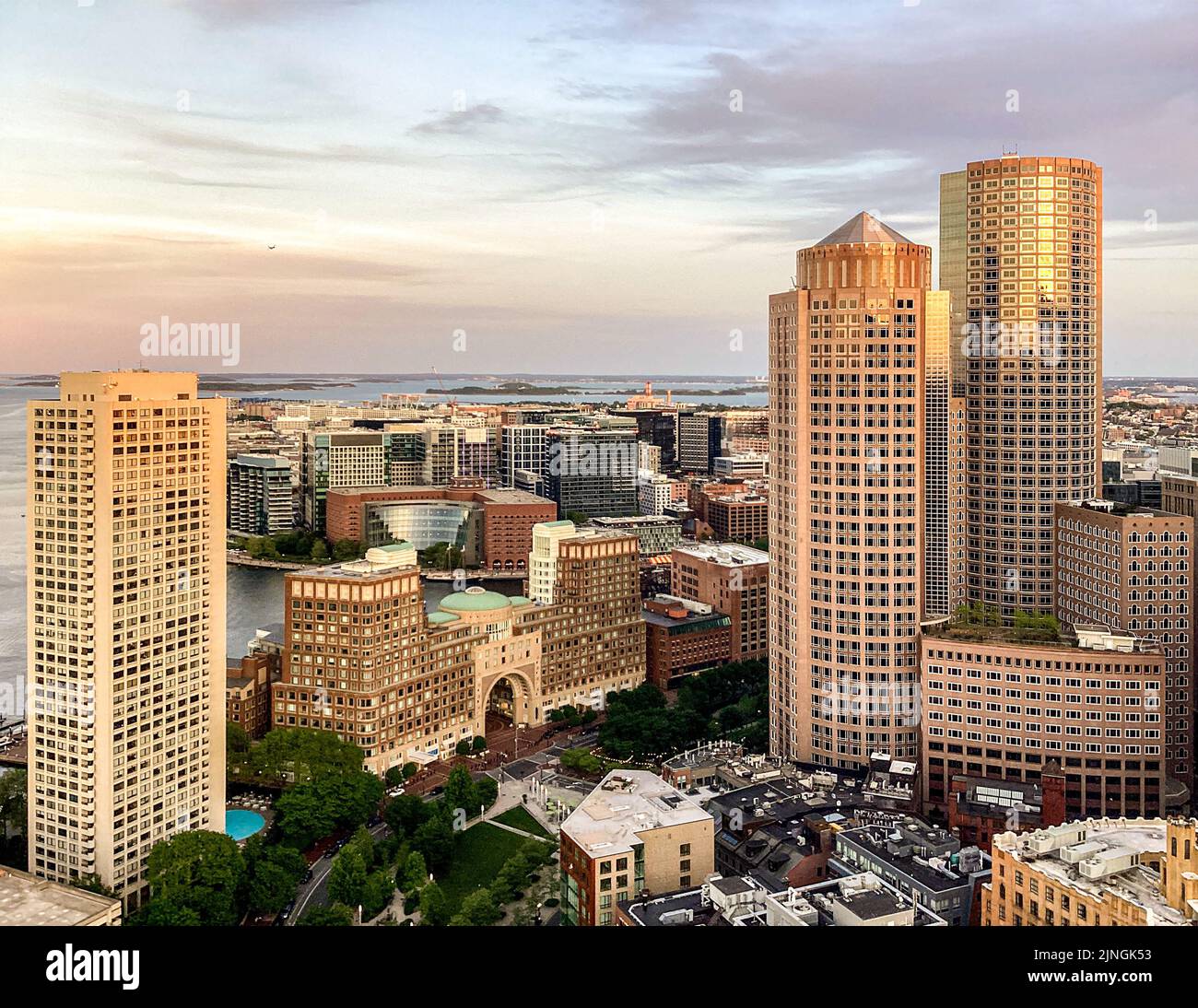 Boston Cityscape Skyline Panorama Looking South Towards the South End ...
