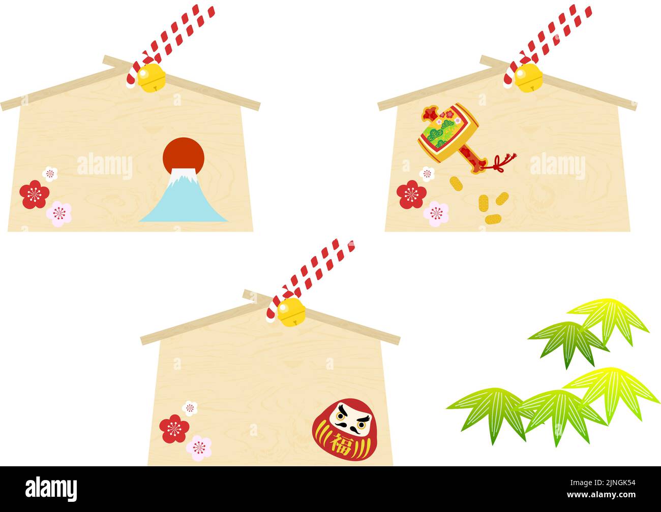 Ema: Vector illustration of a votive tablet of Mt. Fuji with a gavel ...