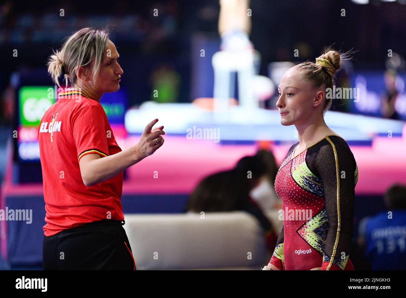 Munich, Germany. 11th Aug, 2022. Belgian gymnast Lisa Vaelen and ...