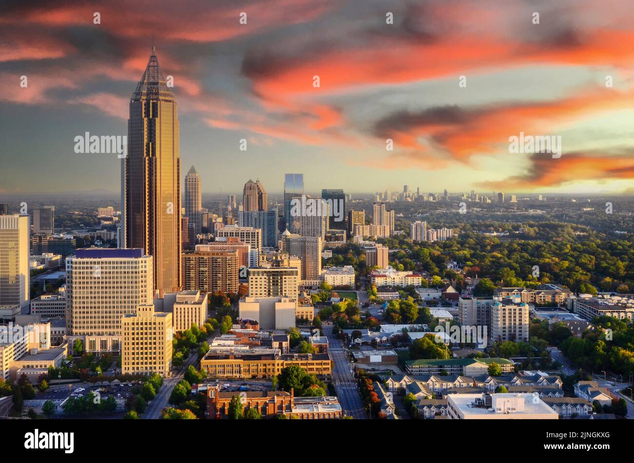 Sunrise, Skyline of Atlanta, Georgia Stock Photo - Alamy