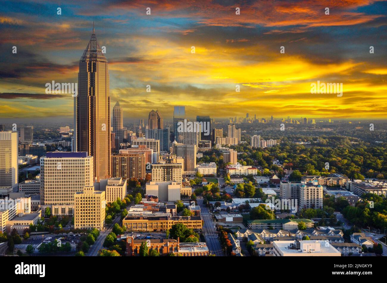 Sunrise, Skyline of Atlanta, Georgia Stock Photo - Alamy