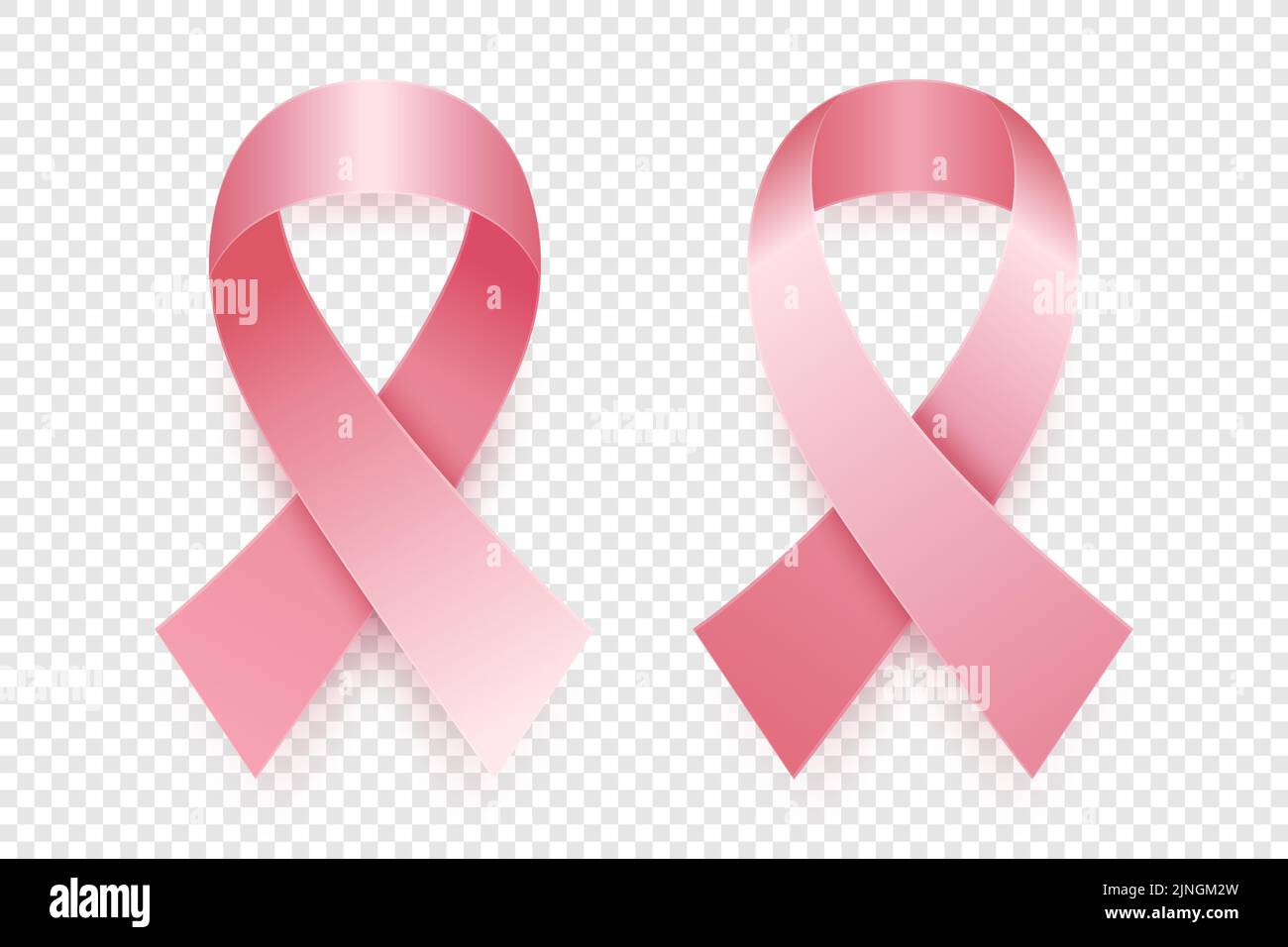 Vector 3d Realistic Pink Ribbon Set. Breast Cancer Awareness Symbol ...