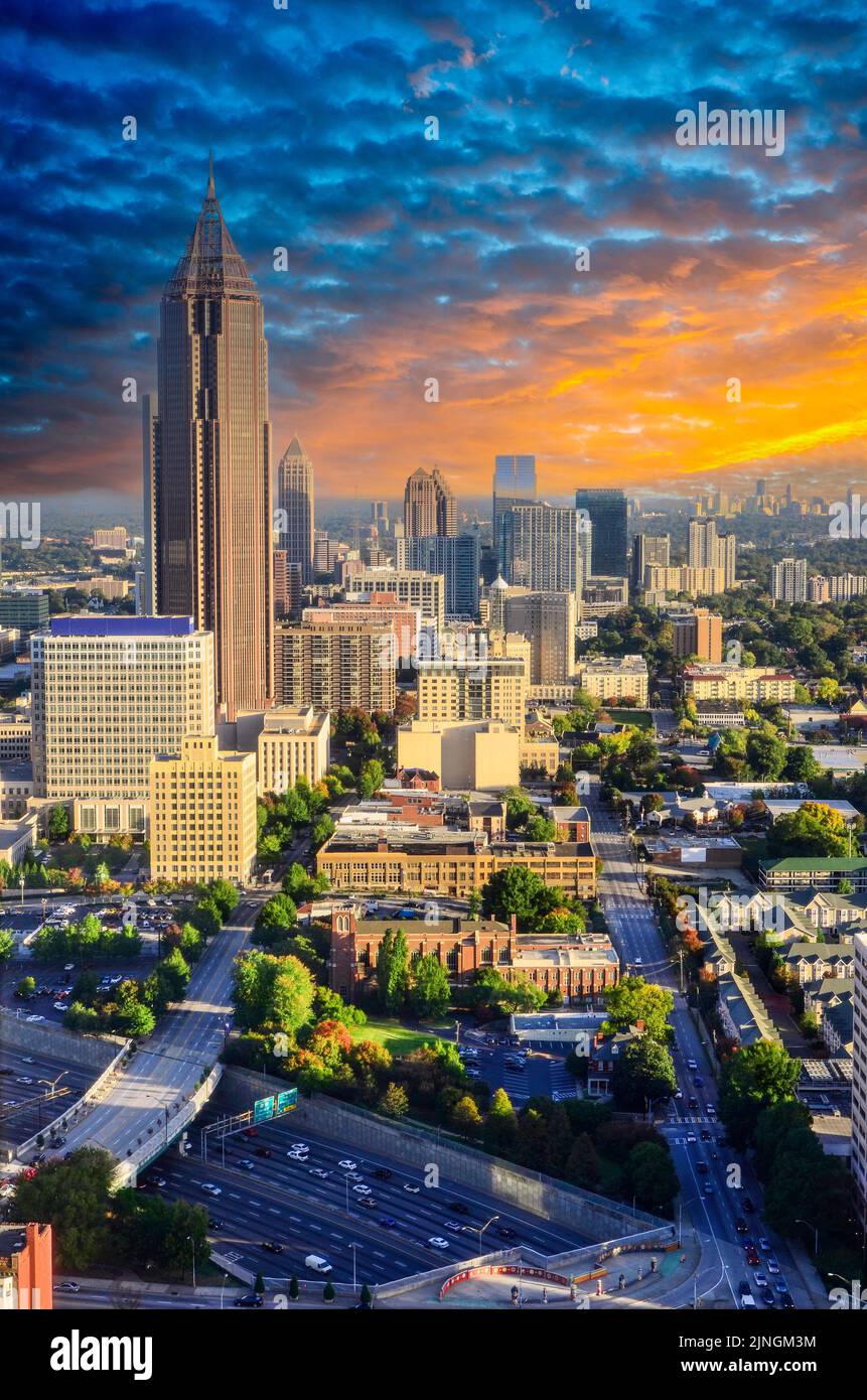 Sunrise, Skyline of Atlanta, Georgia Stock Photo - Alamy