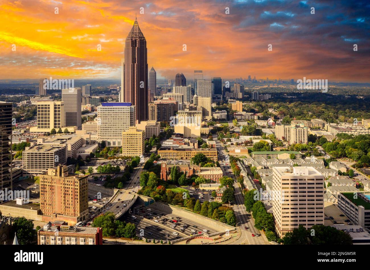 Sunset, Skyline of Atlanta, Georgia Stock Photo - Alamy