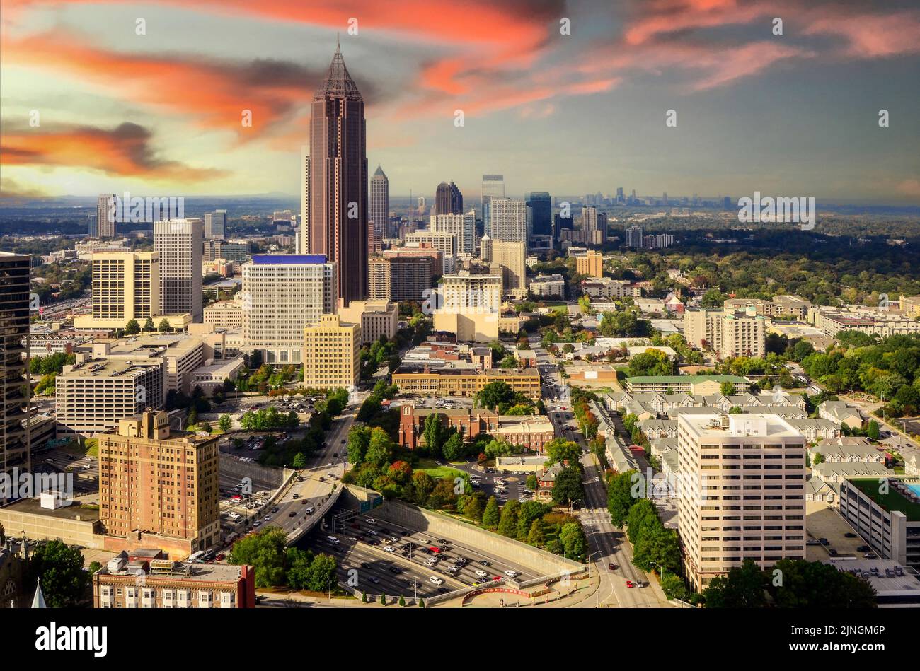 Sunset, Skyline of Atlanta, Georgia Stock Photo - Alamy