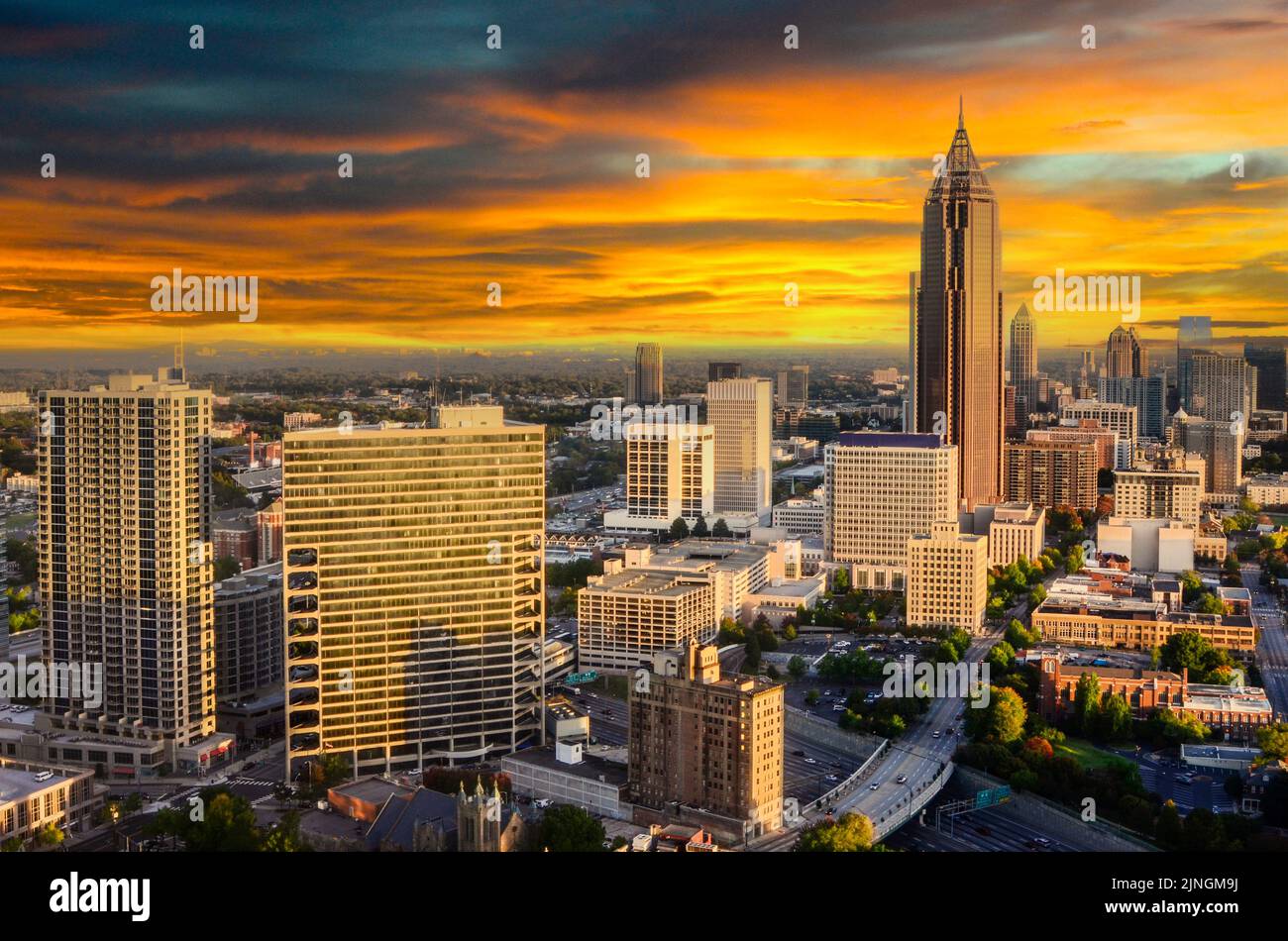 Sunrise, Skyline of Atlanta, Georgia Stock Photo - Alamy